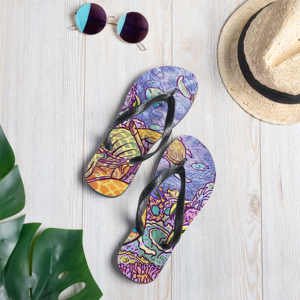Okinawa Design Dive - Flip Flops - Child of the Earth Art